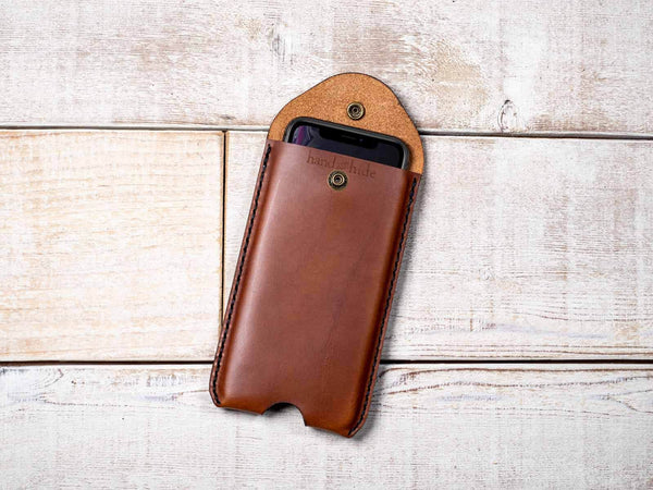 Leather Smartphone Sleeve - Fits Any Smartphone - Hand and Hide LLC