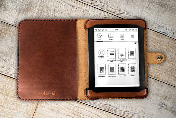 Hand and Hide Book-Style Leather Case for Mobiscribe E-Ink Tablet ...