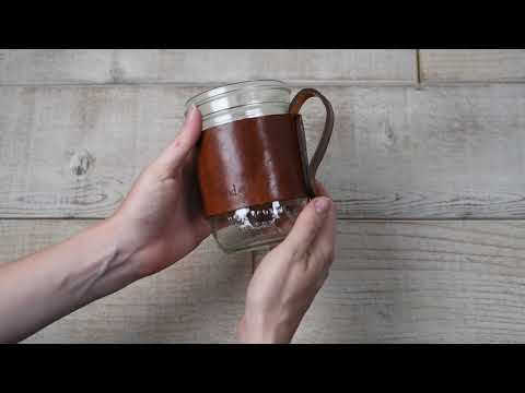 Leather Mason Jar Handle for Wide Mouth Pint Jar - Hand and Hide LLC
